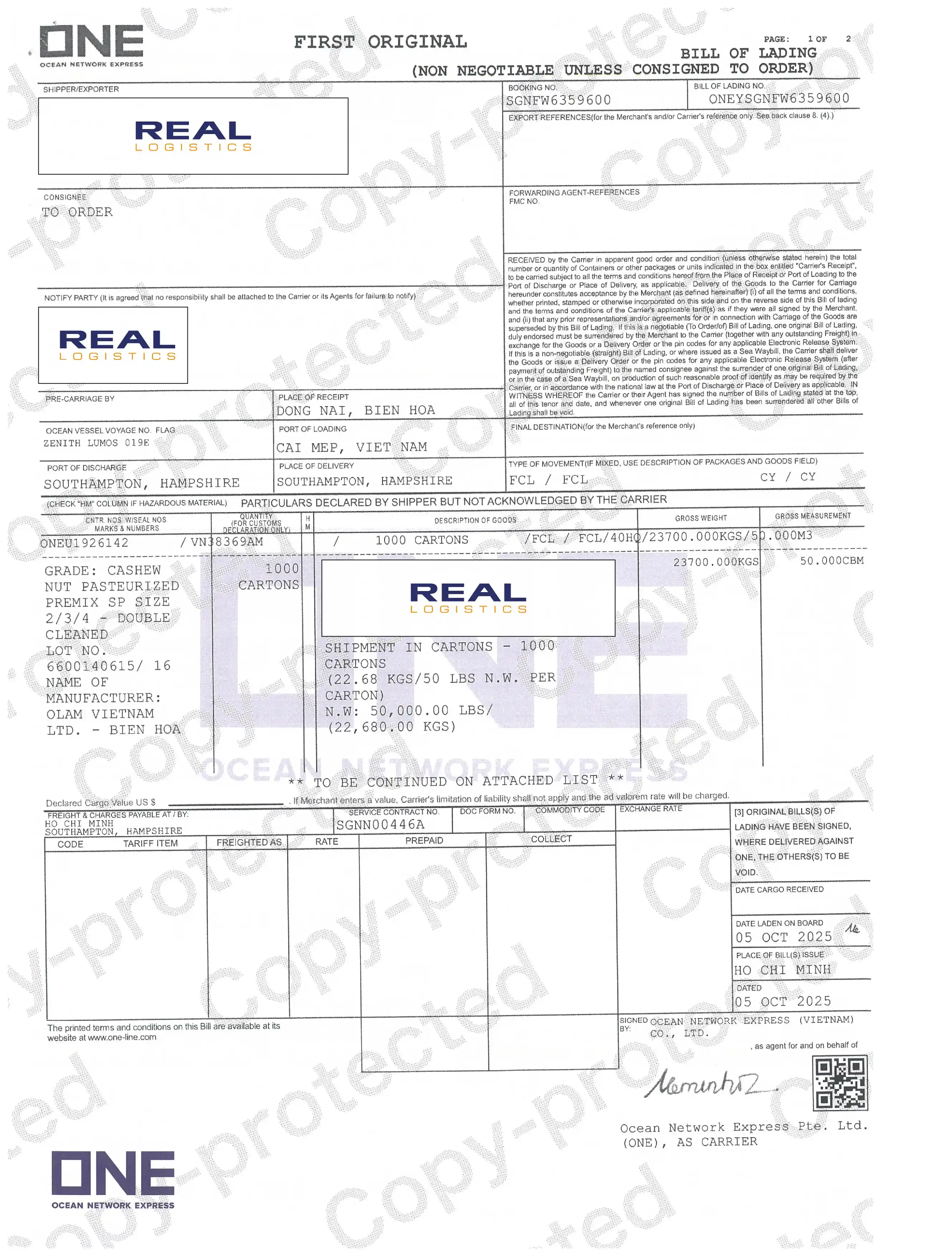 4 Essential Types Of Bills Of Lading In Ocean Freight: Original B/L ...