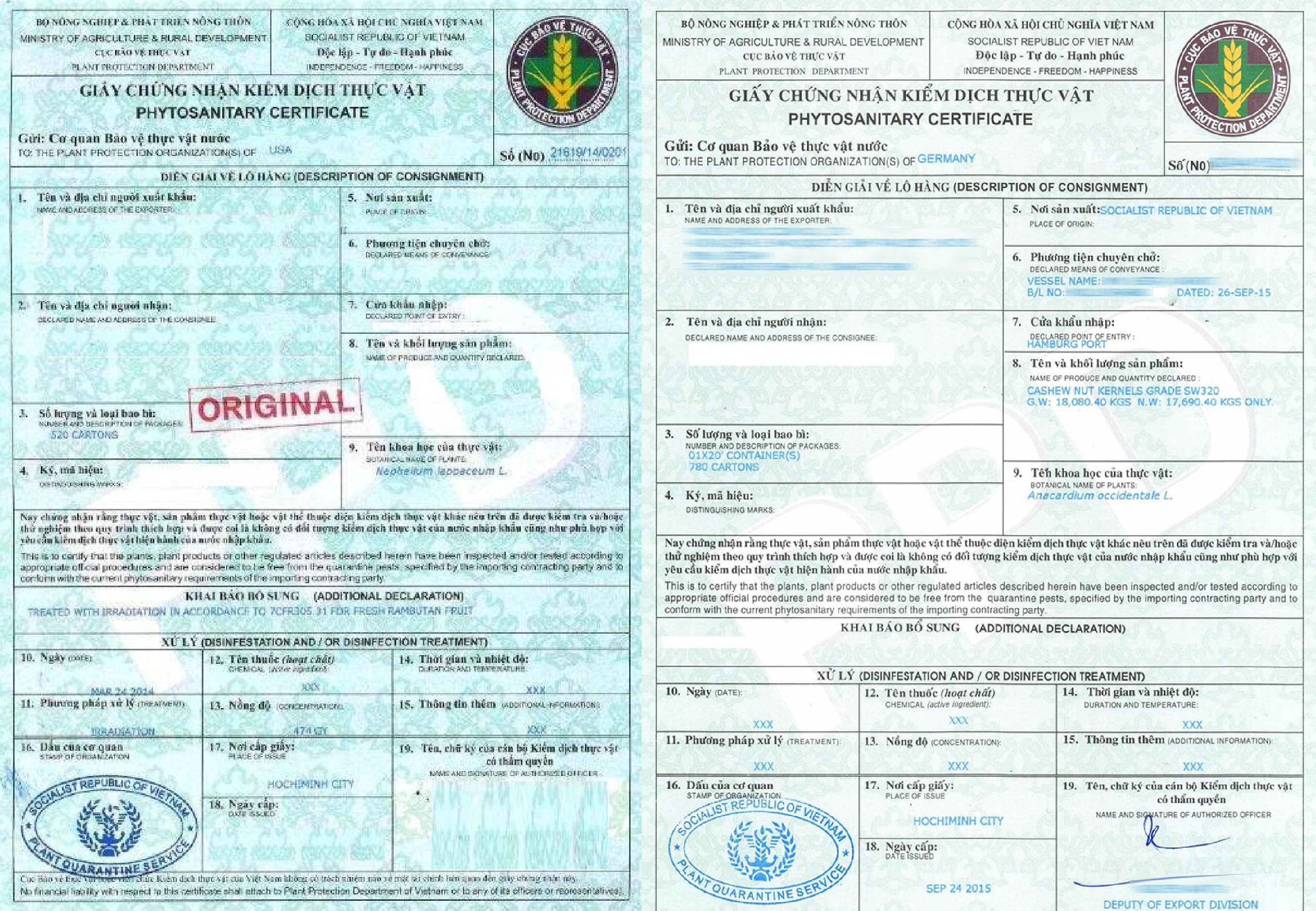 Procedures For Issuance Of Phytosanitary Certificates For Export